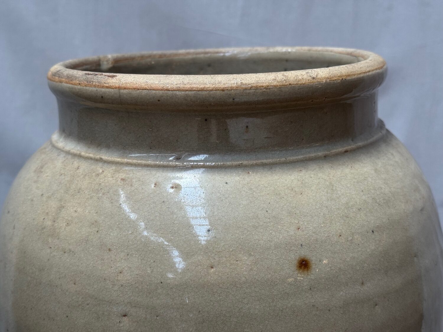 French Antique Glazed Stoneware Pot in Candle sticks, antique pottery ...